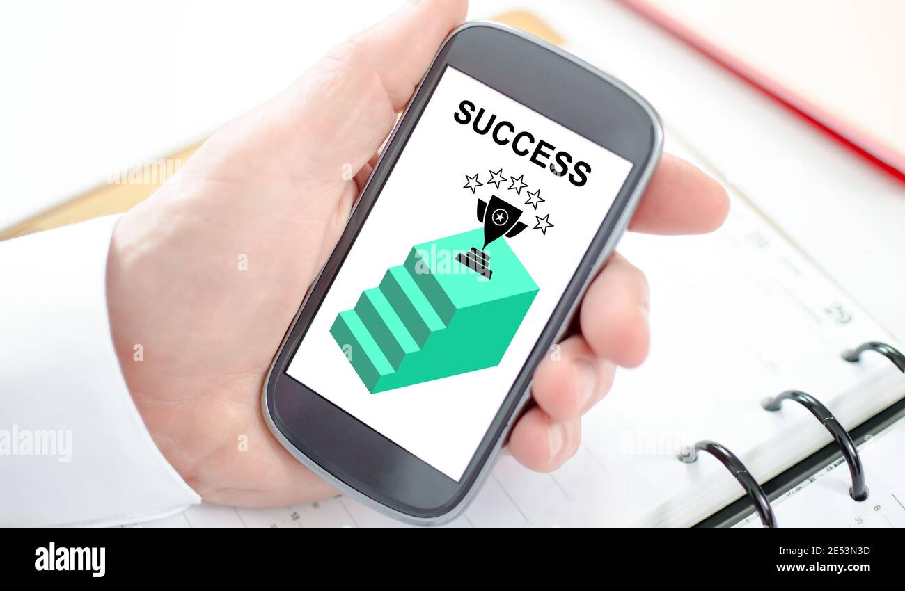 Success concept shown on a smartphone screen Stock Photo - Alamy