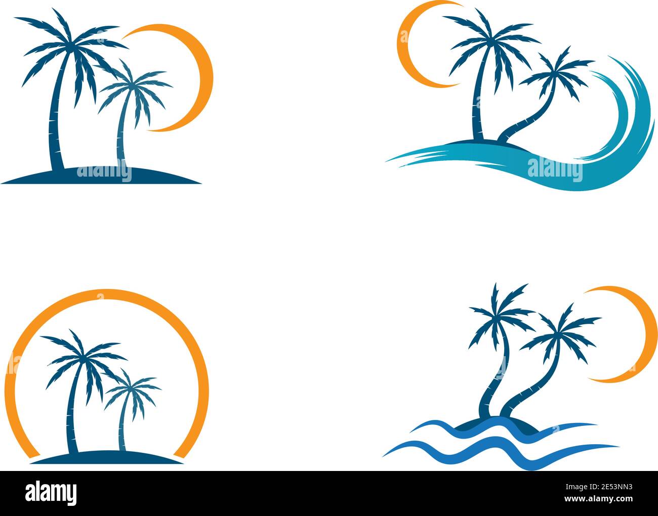 Palm tree logo template illustration vector Stock Vector Image & Art ...