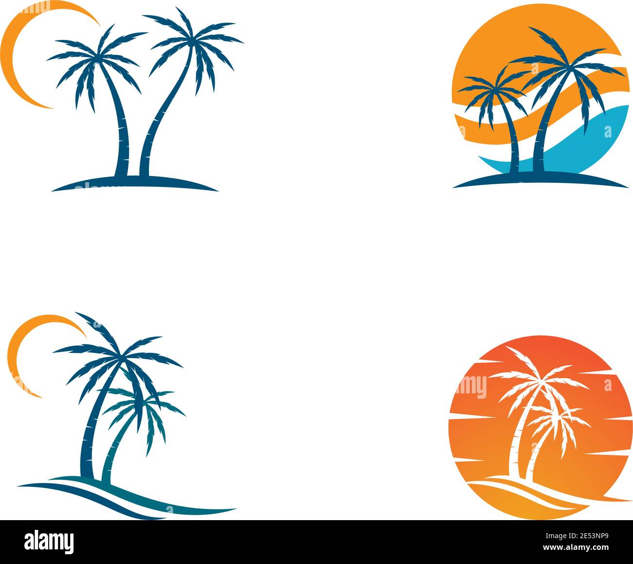Palm tree logo template illustration vector Stock Vector Image & Art ...