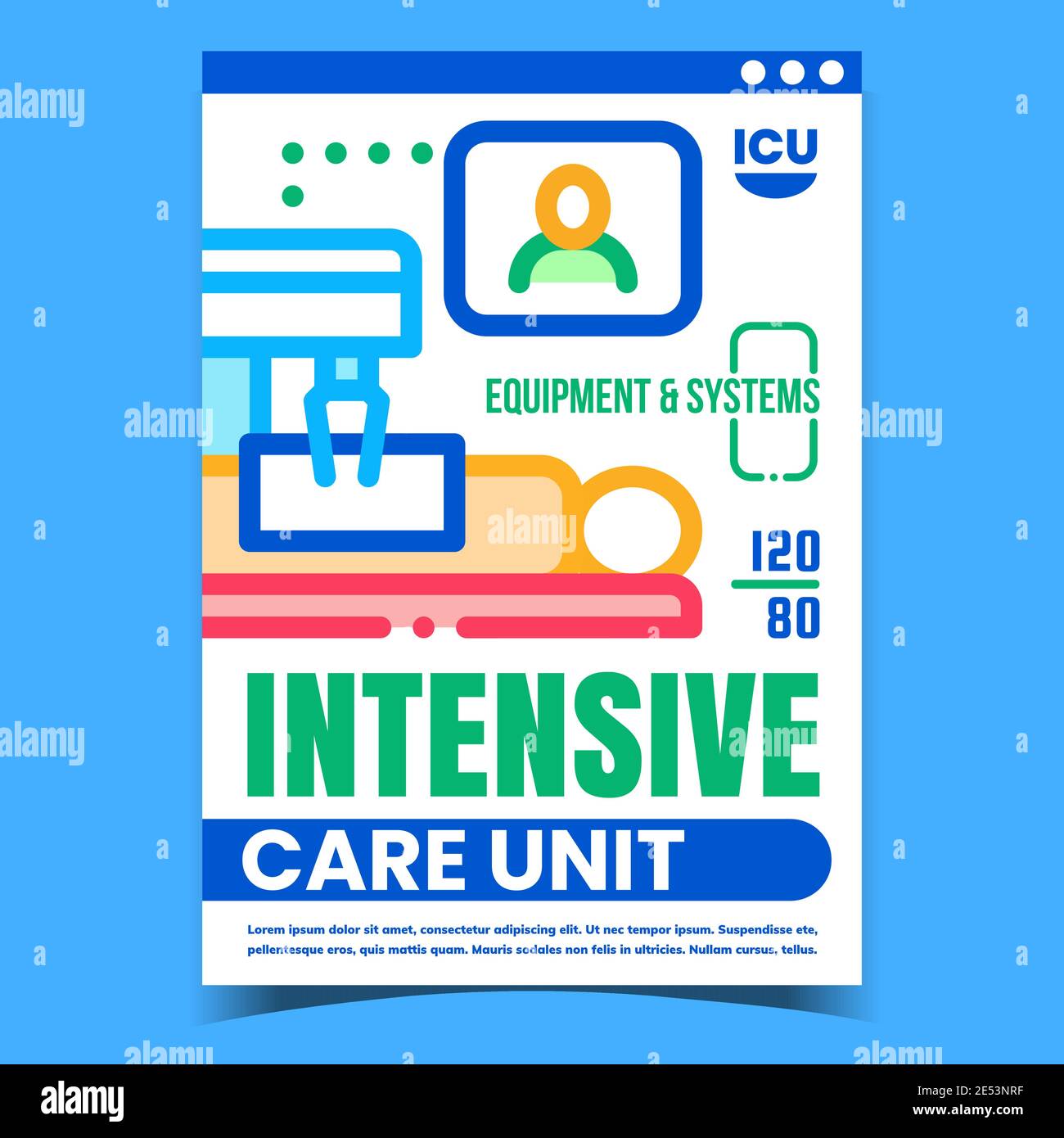 Intensive Care Unit Creative Promo Banner Vector Stock Vector Image ...