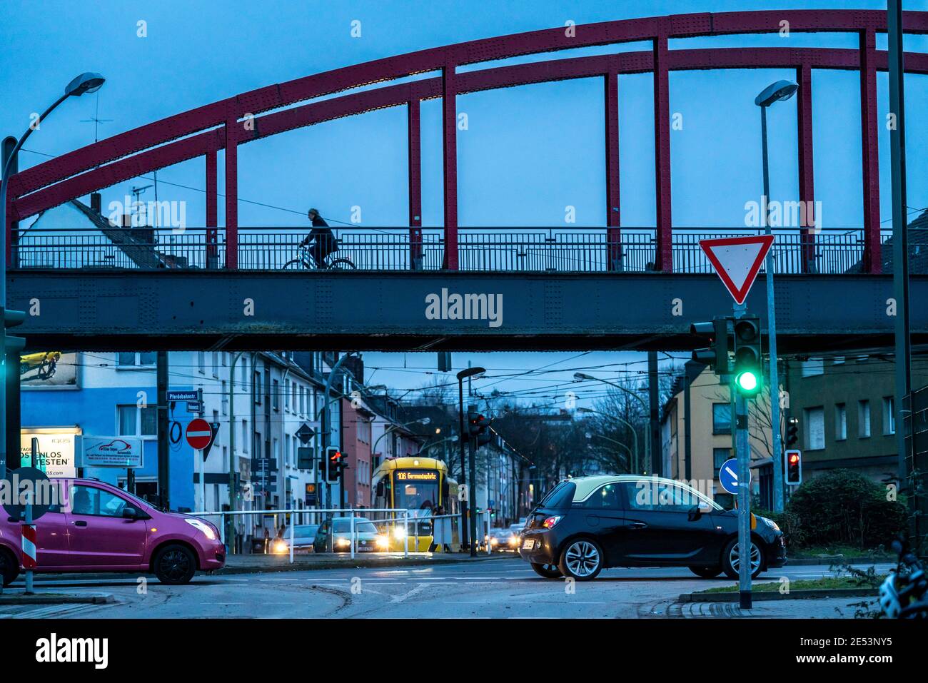 Former railway bridge, over Helenenstrasse, in Essen Altendorf, part of ...