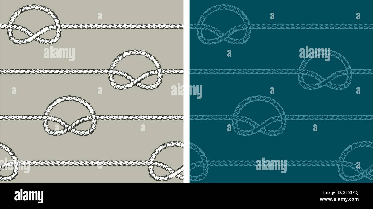 Two different versions of seamless pattern vectors with knots made with ...