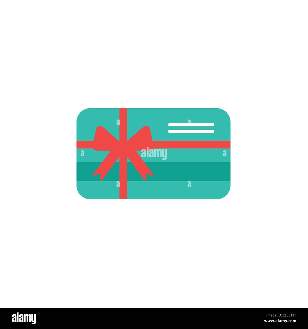 Blue credit debit card with red bow and ribbon. Gift card icon. Bank ...