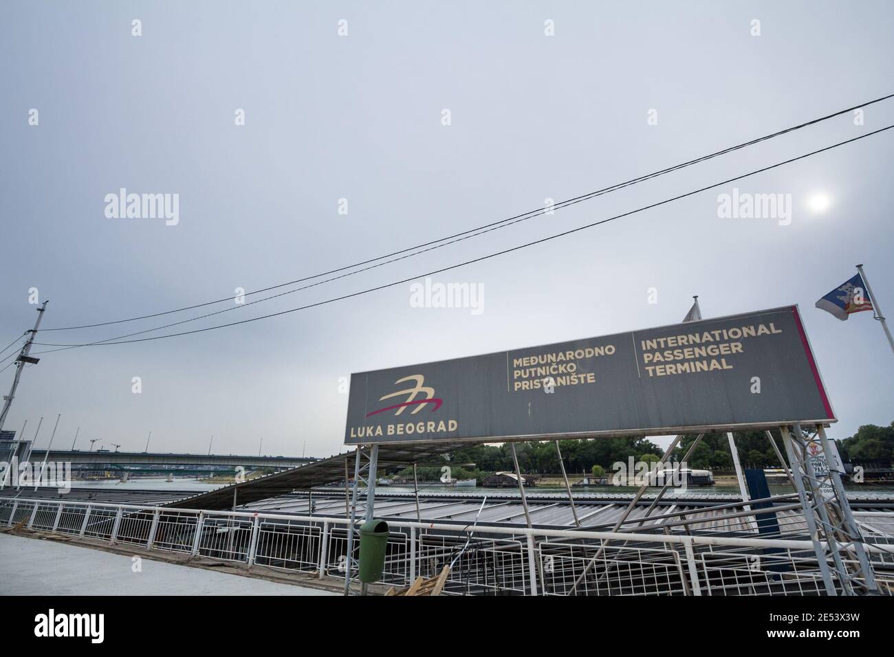 BELGRADE, SERBIA - MAY 16, 2020: Main entrance to international ...