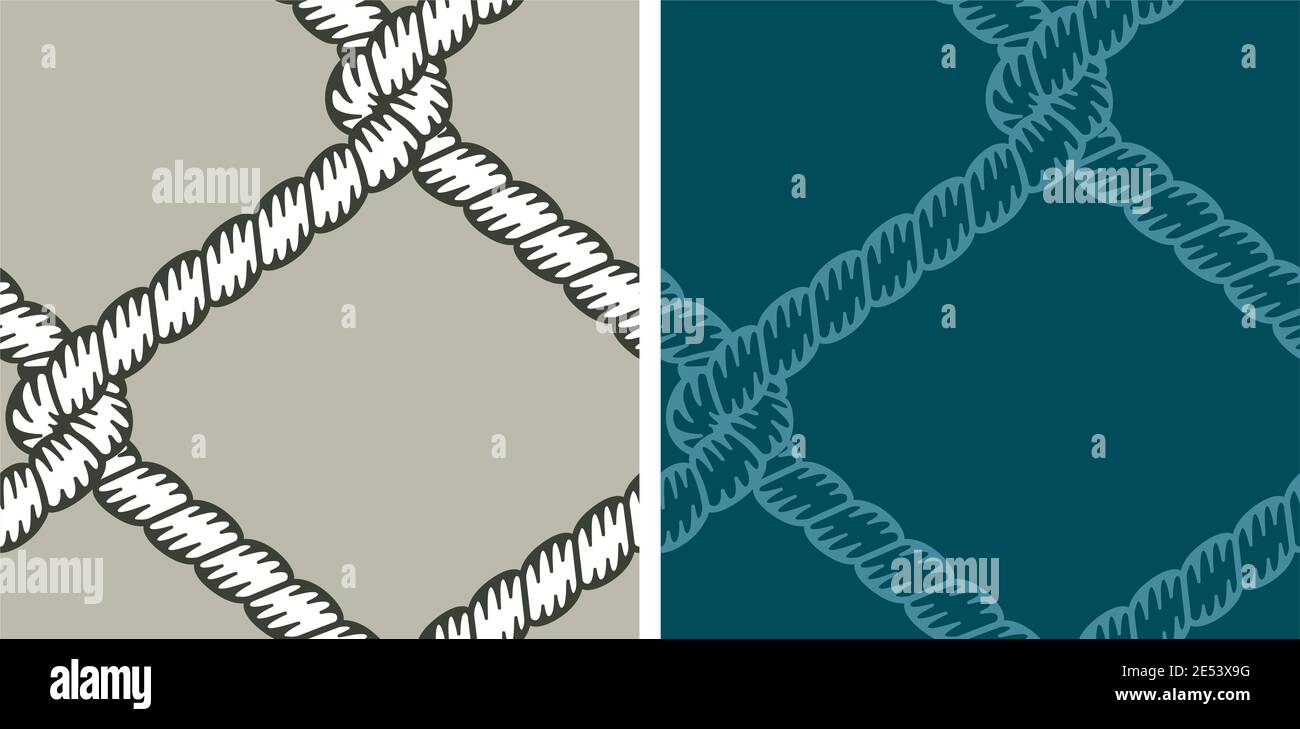 Two different versions of seamless pattern vector of a nautical net ...