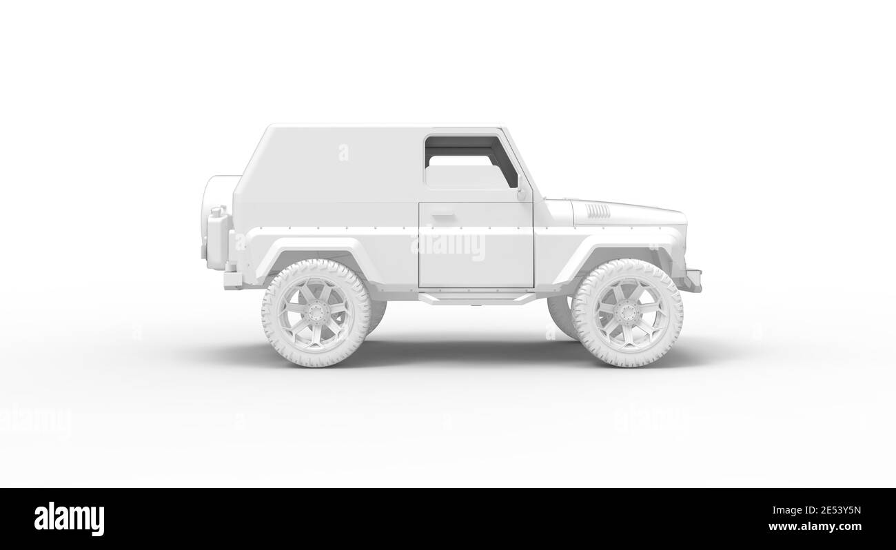 3D rendering of a 4x4 truck off road vehicle isolated in studio ...