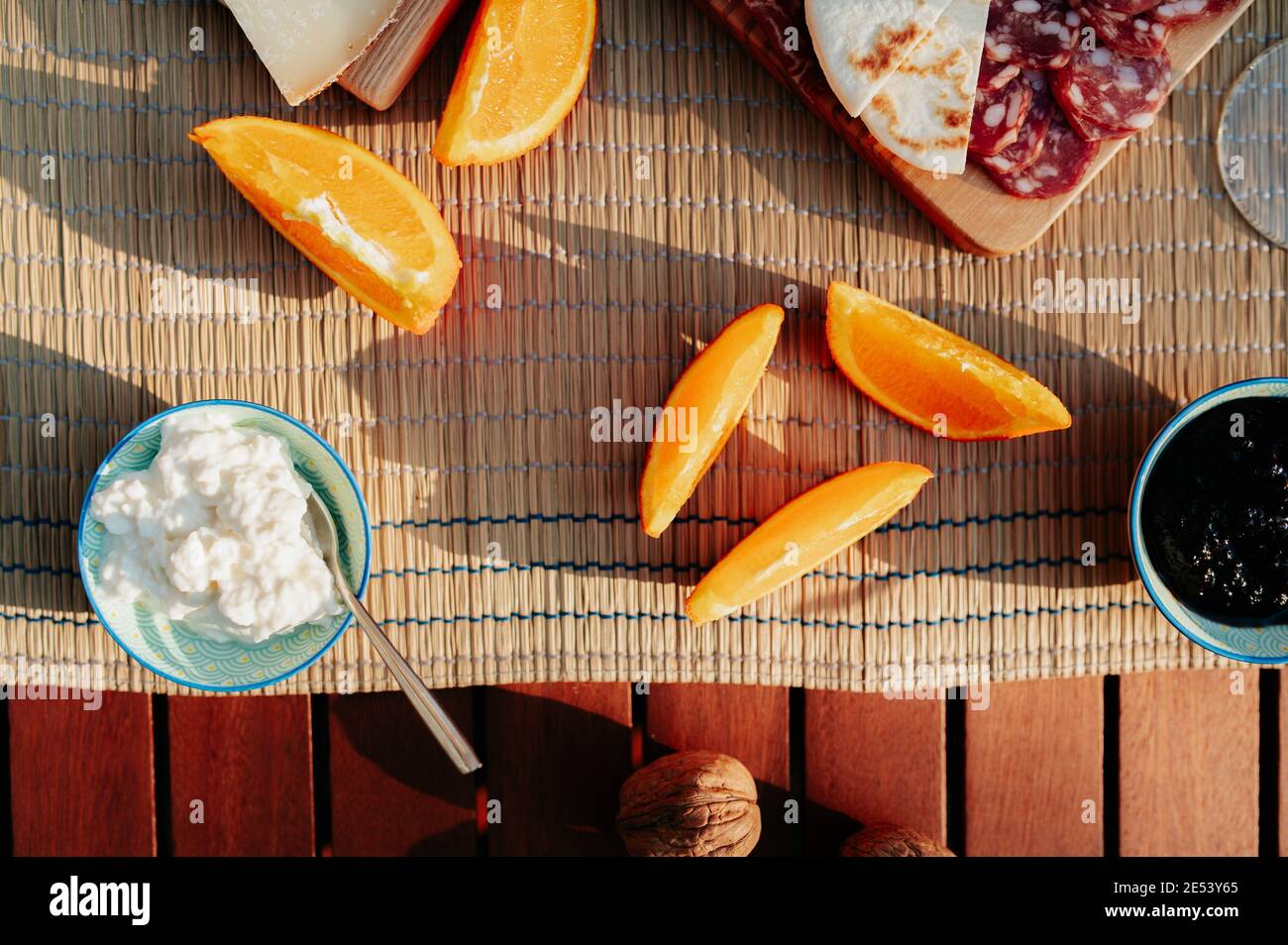 Picnic table with traditional food Stock Photo - Alamy