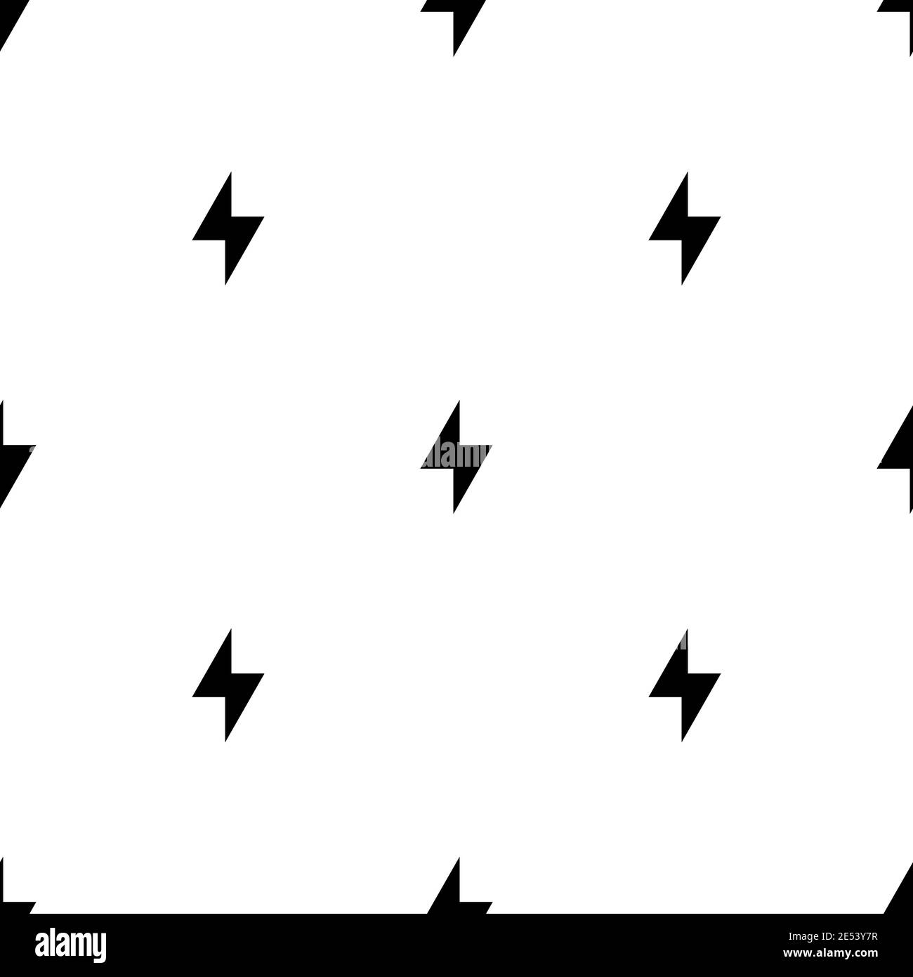 Black lightning bolt simple seamless pattern. storm or thunder and ...
