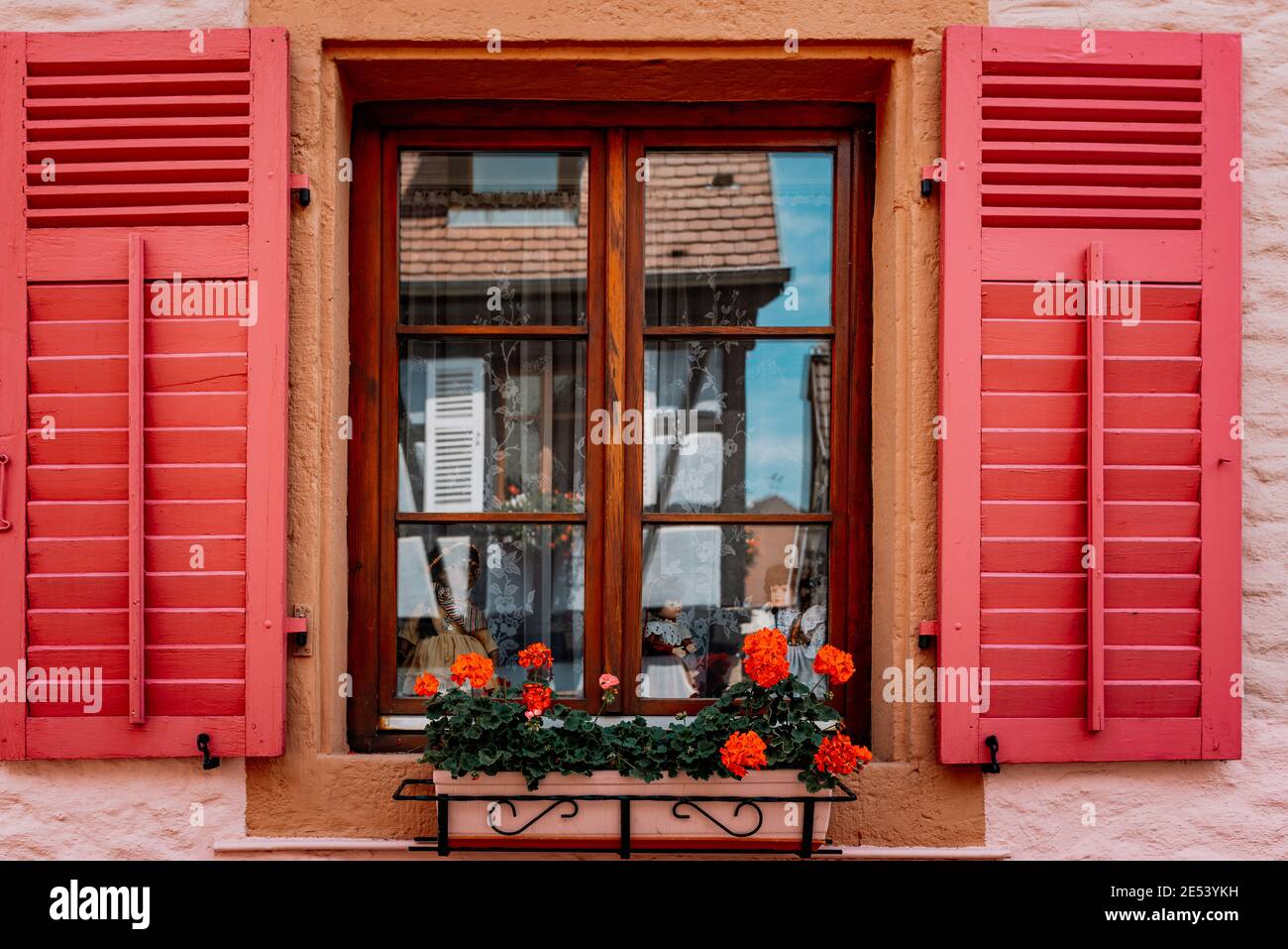 Picturesque buildings in a town in Alsace Stock Photo - Alamy