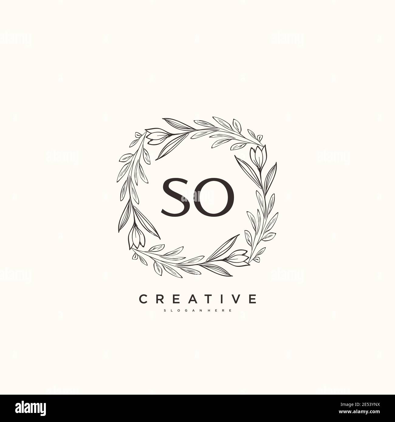 SO Beauty vector initial logo art, handwriting logo of initial ...