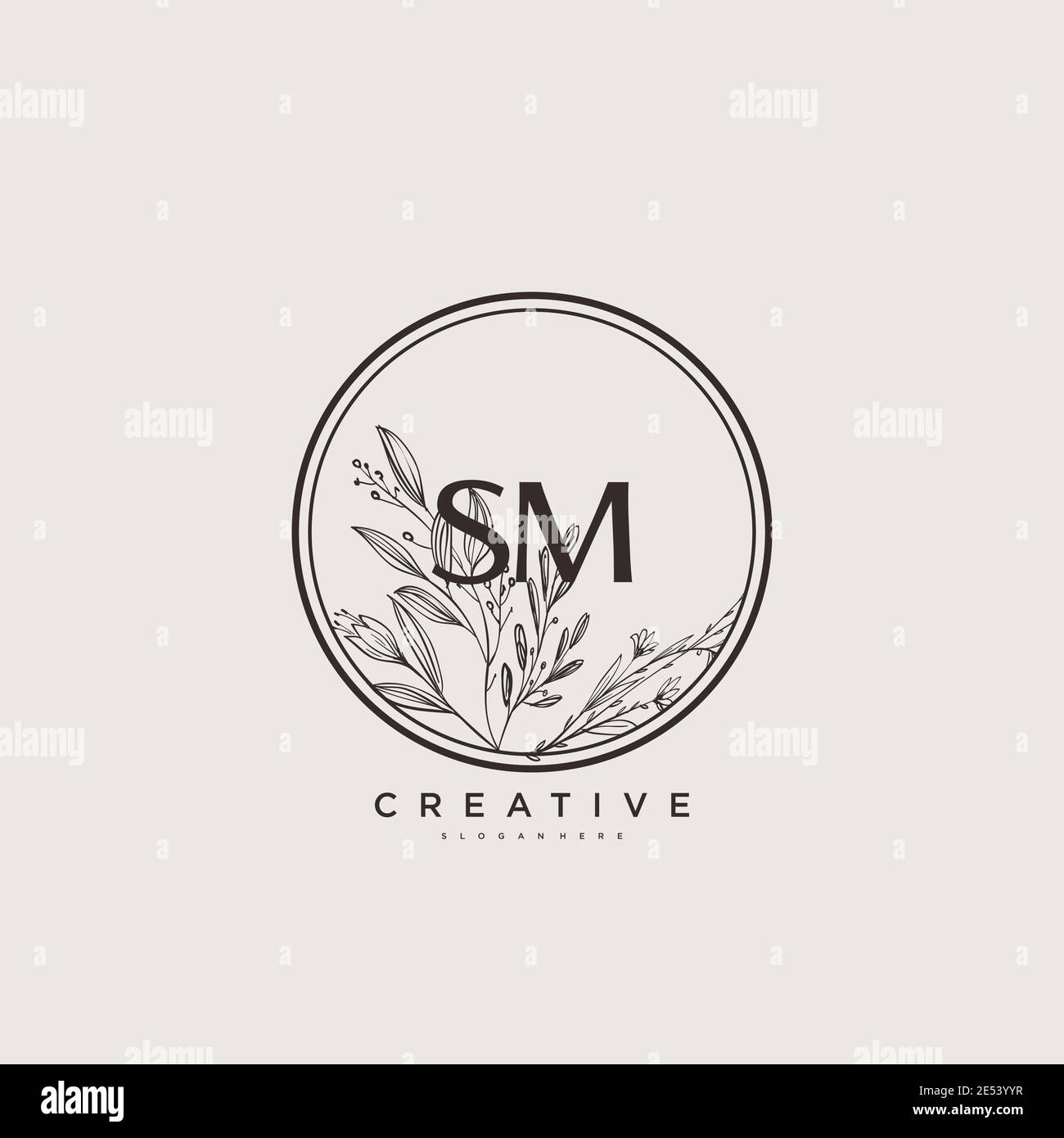 SM Beauty vector initial logo art, handwriting logo of initial ...