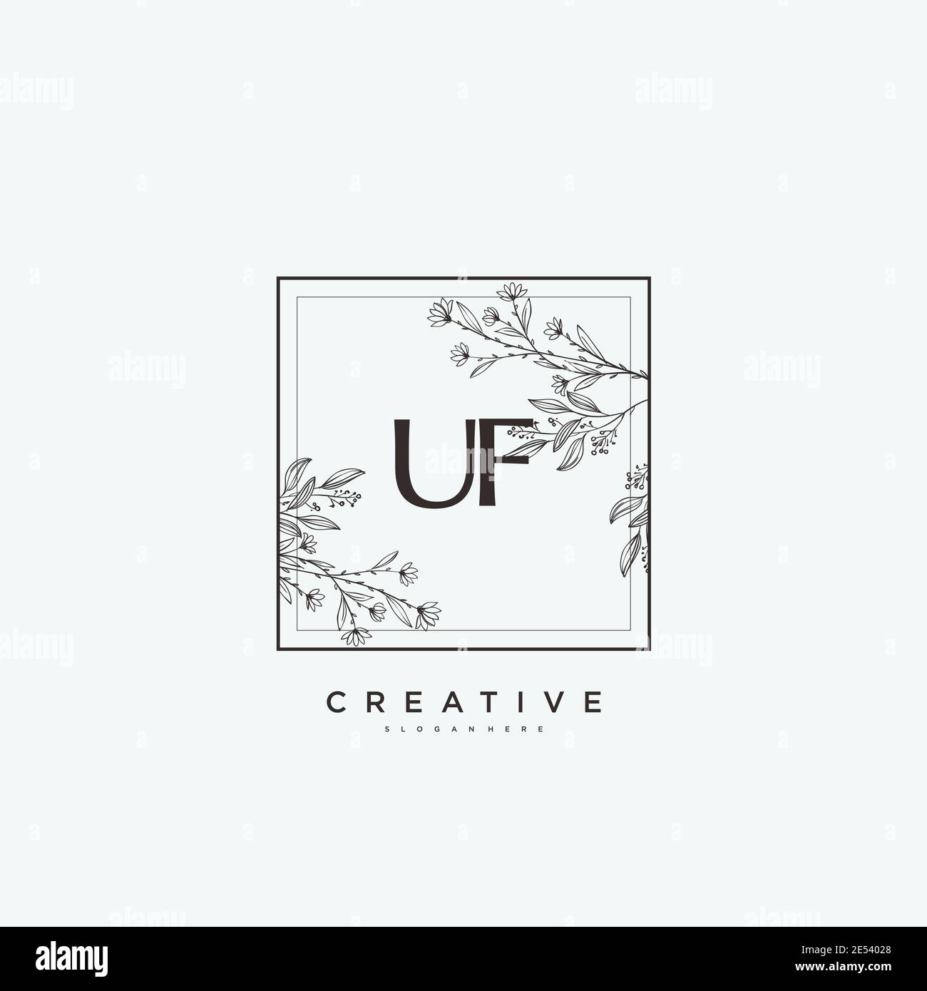 UF Beauty vector initial logo art, handwriting logo of initial ...