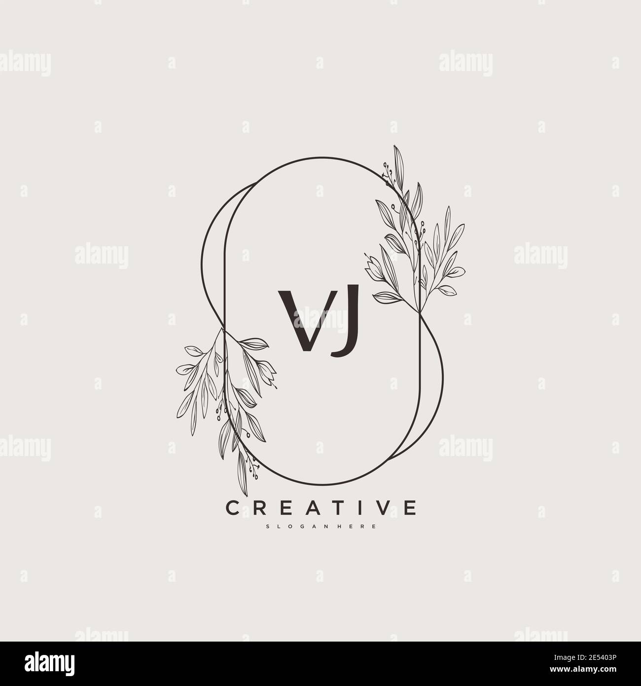 VJ Beauty vector initial logo art, handwriting logo of initial ...