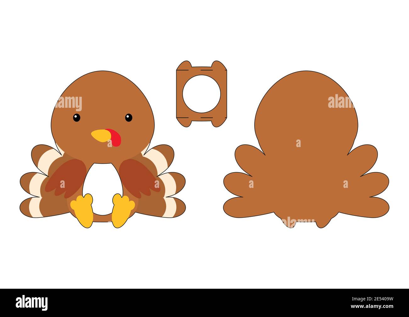 Cute die cut turkey chocolate egg holder template. Retail paper box for ...