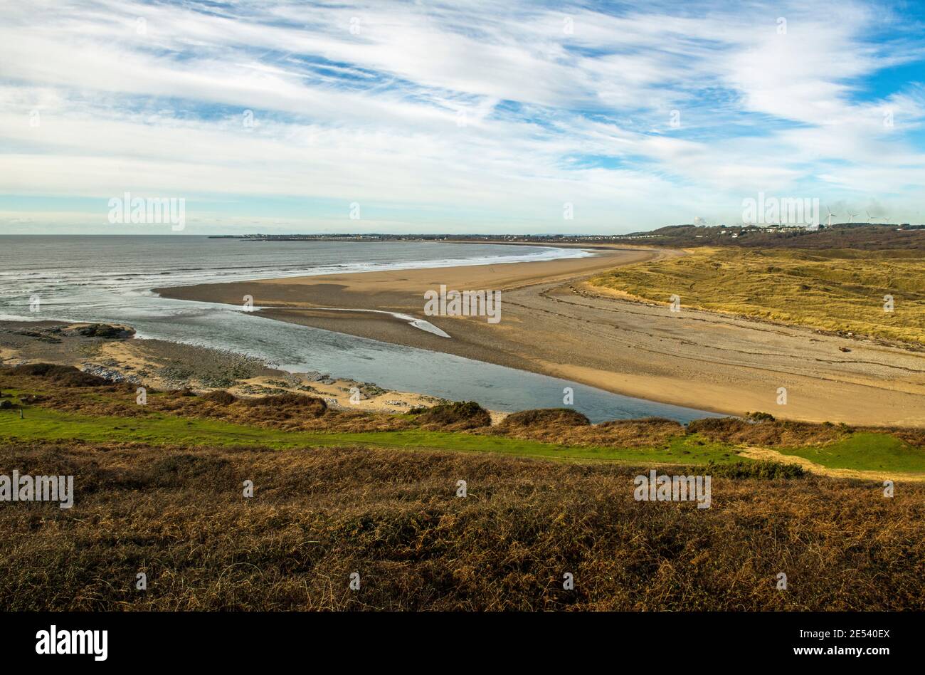 The Bristol Channel where the River Ogmore enters via the estuary, at ...
