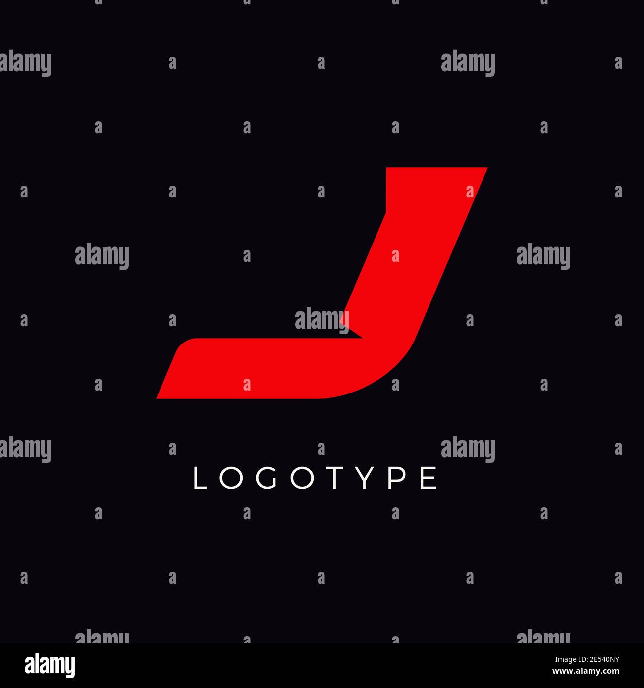 Speed letter J. Red race monogram logo. Italic bold racing style vector ...