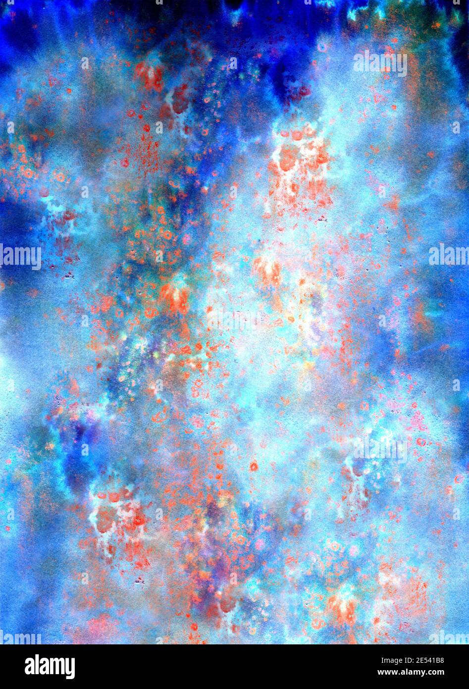 Magic watercolor background, multicolored texture, hand drawing Stock ...