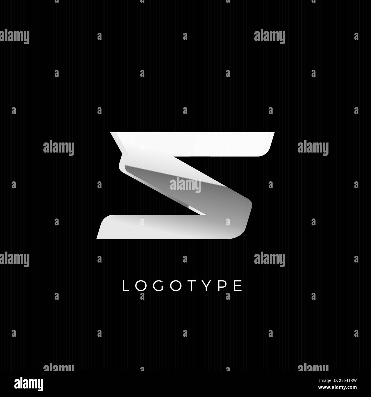 Steel S letter. Business monogram with stainless or chrome effect ...