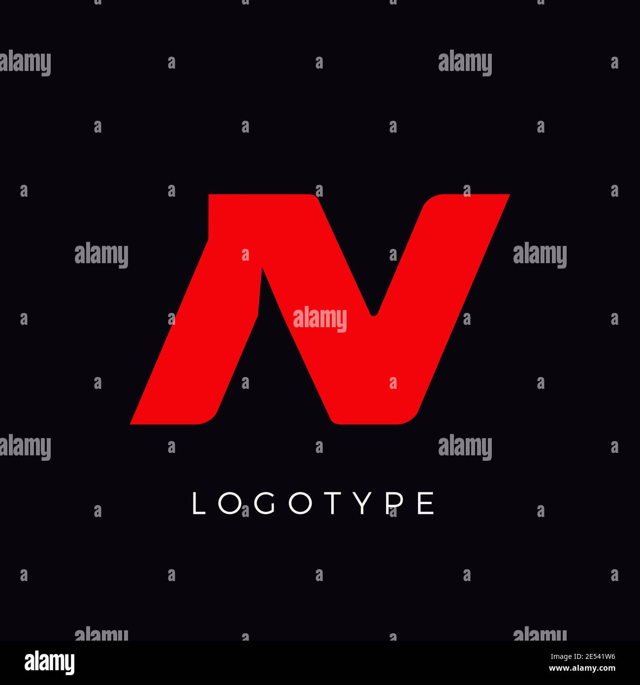 Speed letter N. Red race monogram logo. Italic bold racing style vector ...