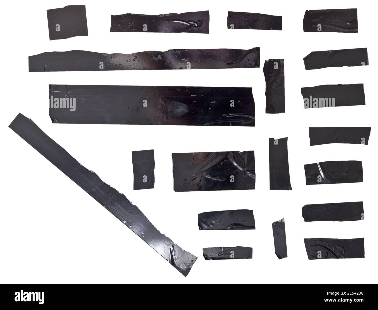 Set of black tapes isolated on white background Stock Photo - Alamy