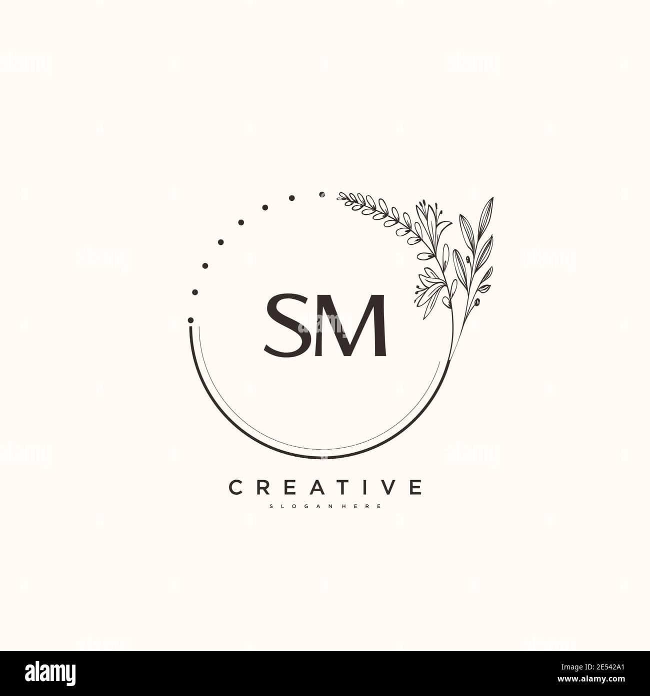 SM Beauty vector initial logo art, handwriting logo of initial ...