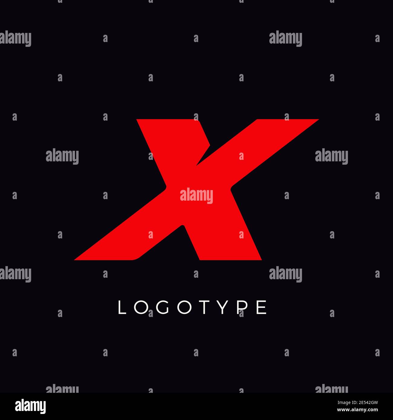 Speed letter X. Red race monogram logo. Italic bold racing style vector ...