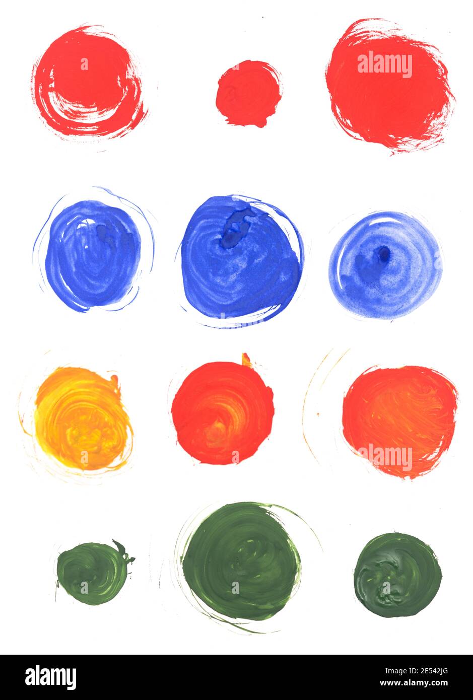 Watercolor hand painted circles on white background Stock Photo - Alamy