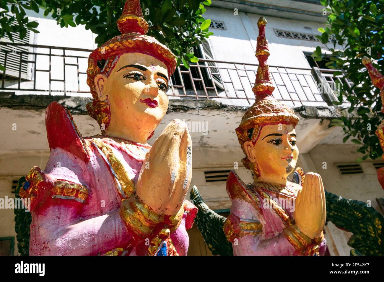 buddhist religious Khmer statue outdoor at Wat Svay Andet UNESCO Lakhon ...