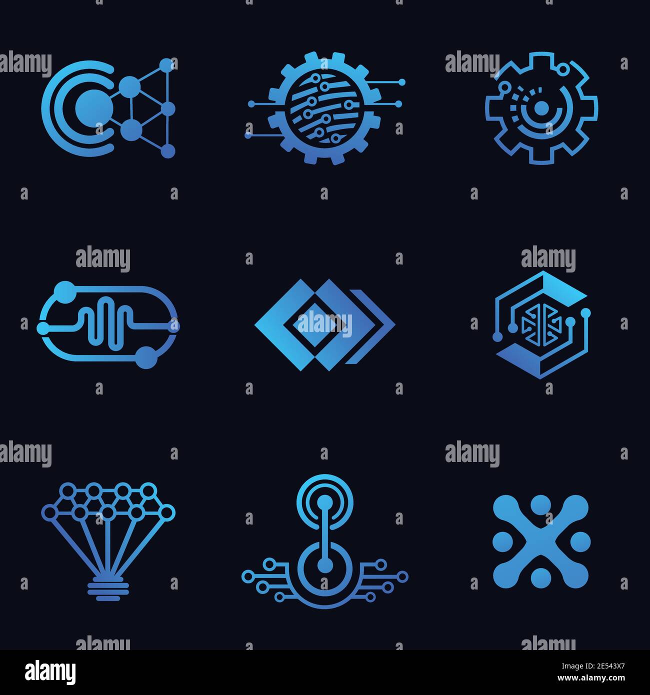 Professional Tech Logo Icon Vector Design Bundle For Business And ...