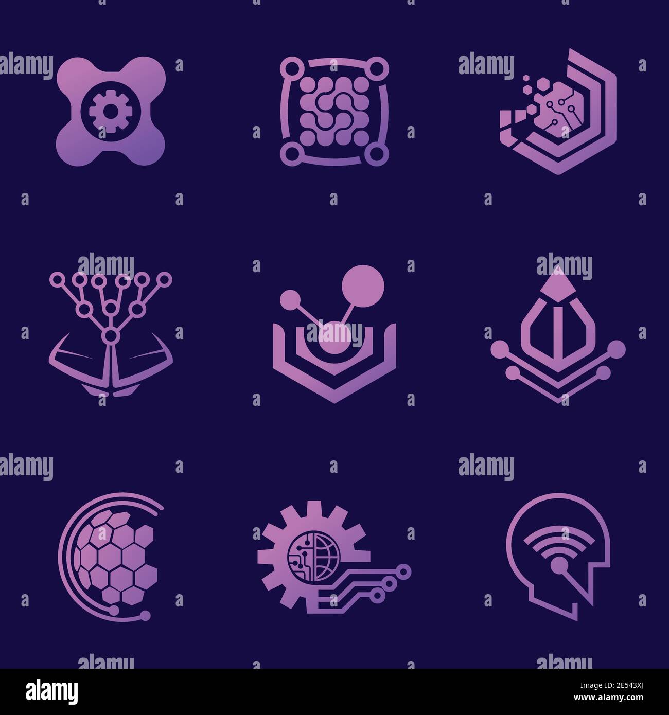 Professional Tech Logo Icon Vector Design Bundle For Business And ...