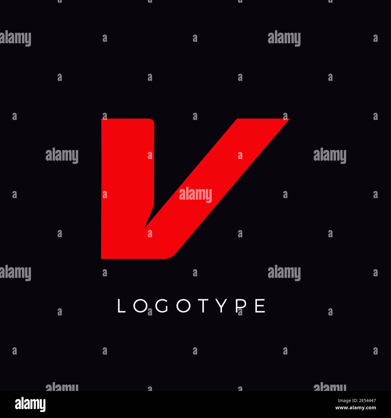 Speed letter V. Red race monogram logo. Italic bold racing style vector ...