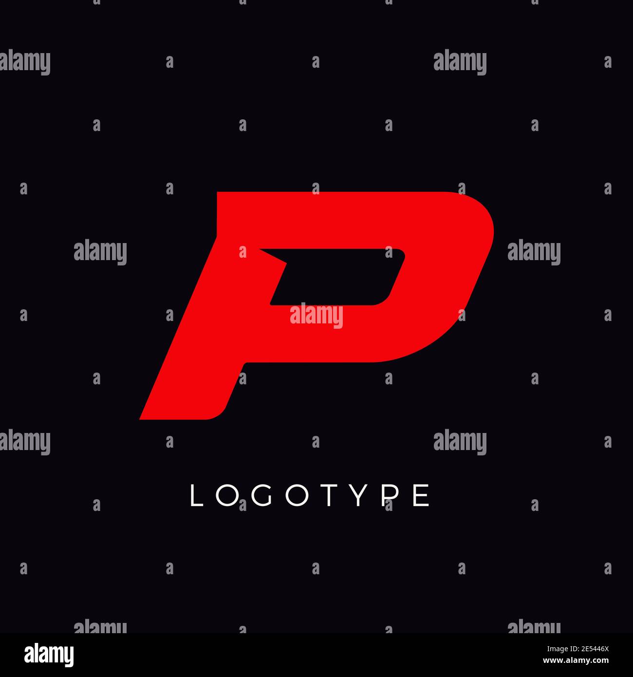 Speed letter P. Red race monogram logo. Italic bold racing style vector ...