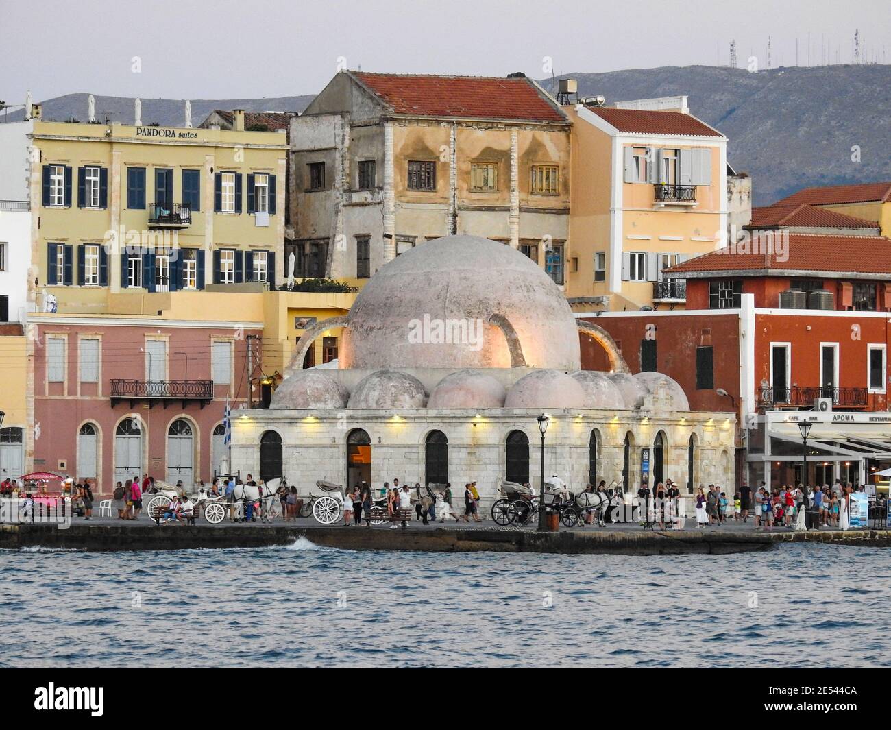 Surroundings of the ancient harbour of Chania City in Crete, Greece ...