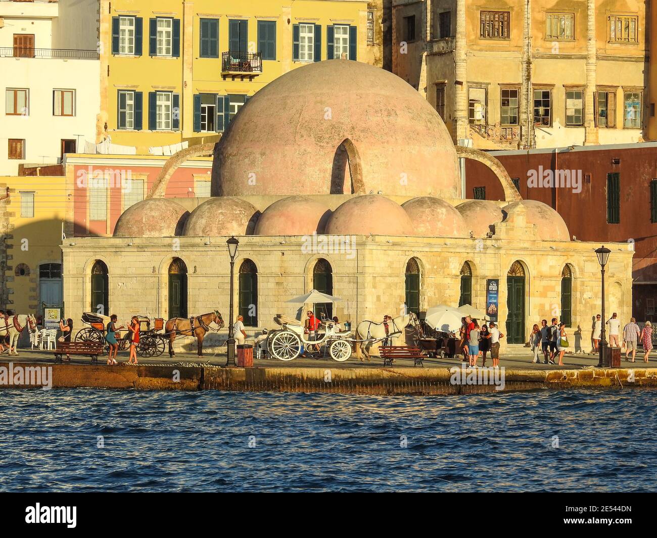 Surroundings of the ancient harbour of Chania City in Crete, Greece ...