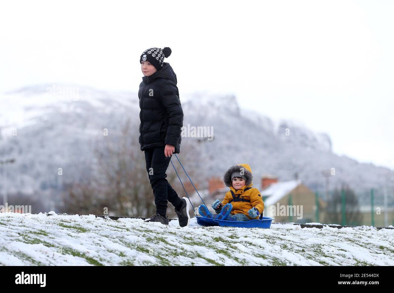 Having fun in the snow at the Waterworks Park in north Belfast Picture ...