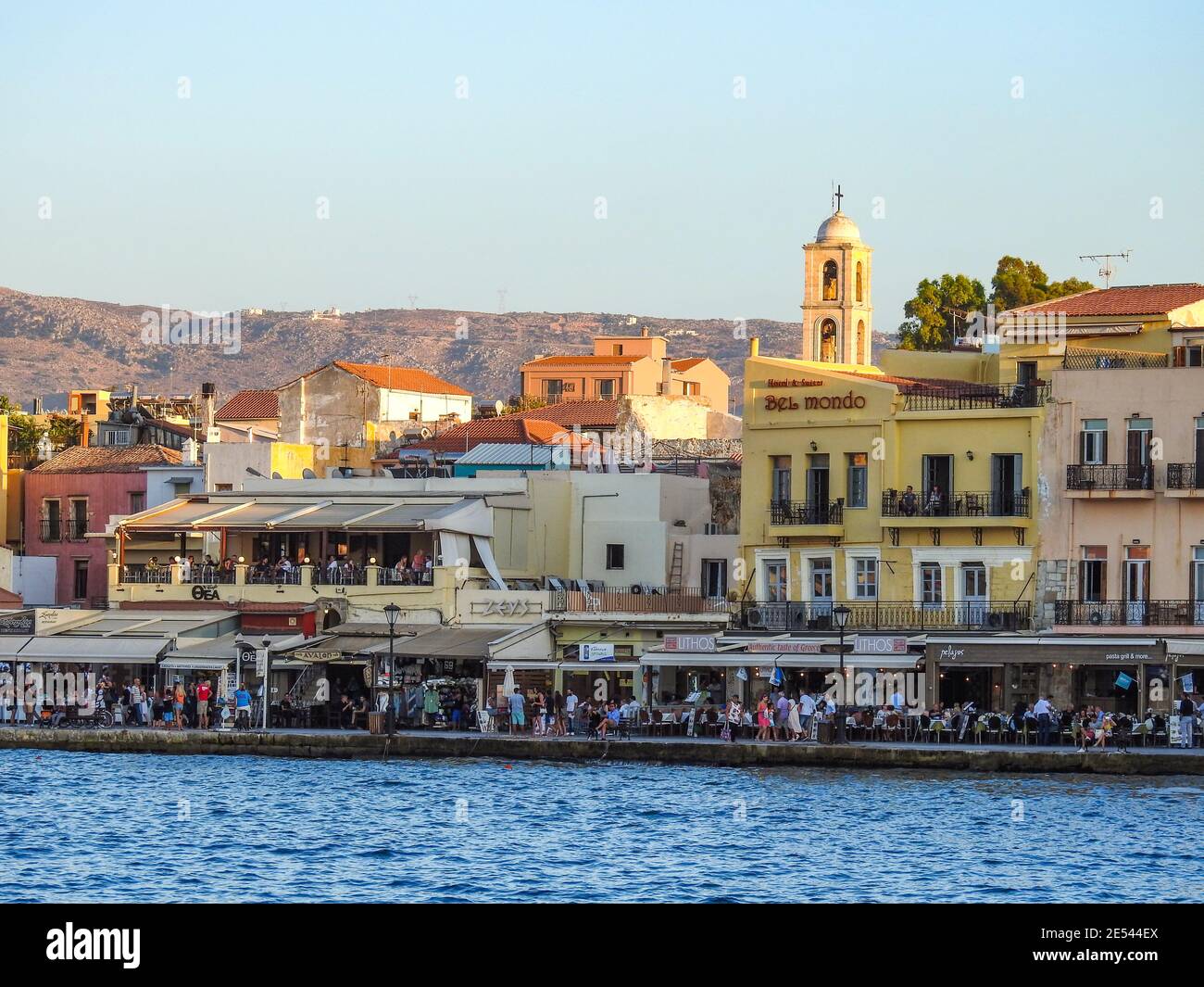 Surroundings of the ancient harbour of Chania City in Crete, Greece ...