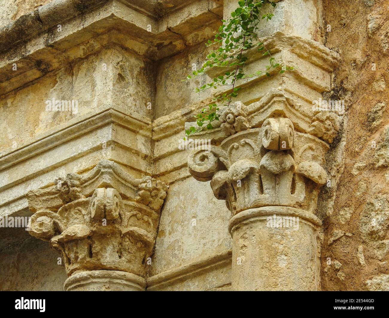 Old columns in Korinthian style in Crete Island, Greece Stock Photo - Alamy