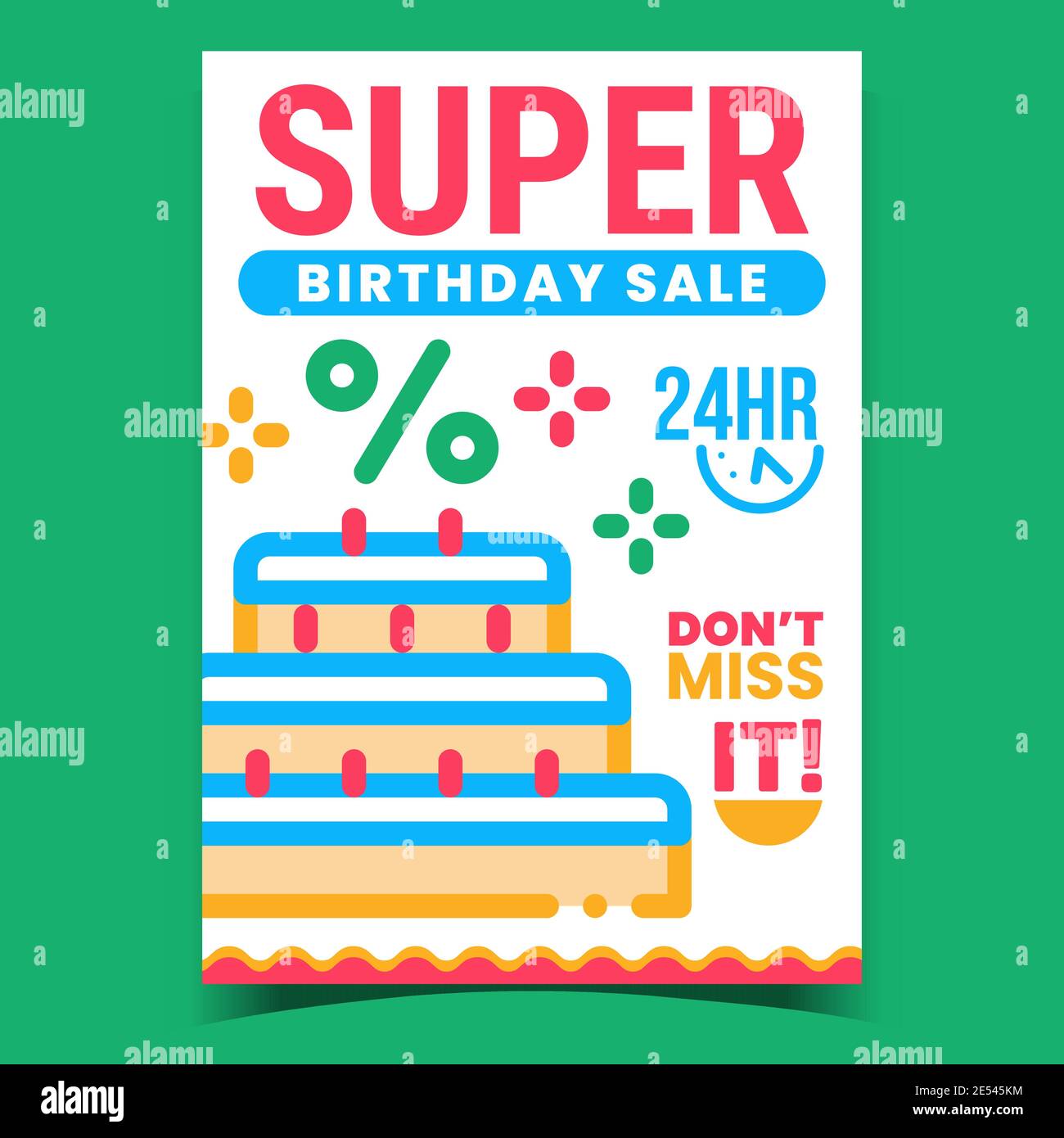Super Birthday Sale Creative Promo Banner Vector Stock Vector Image ...