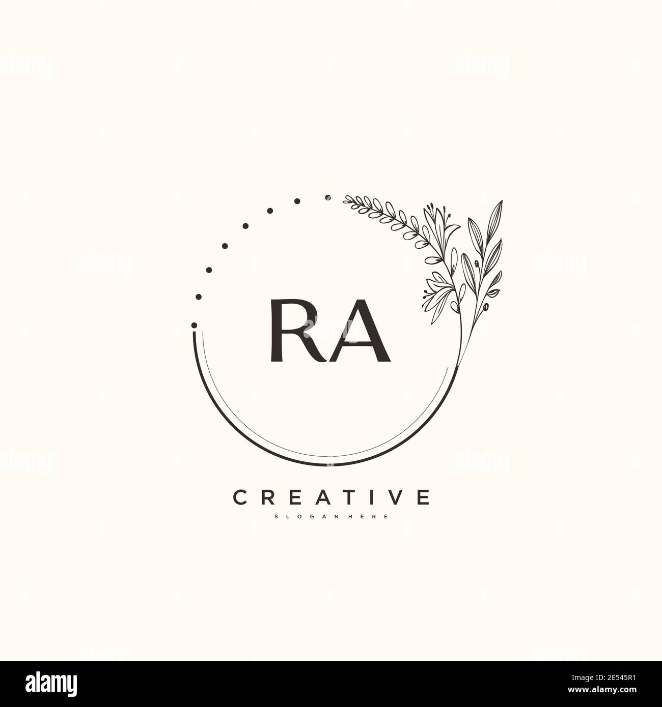 RA Beauty vector initial logo art, handwriting logo of initial signature, wedding, fashion ...