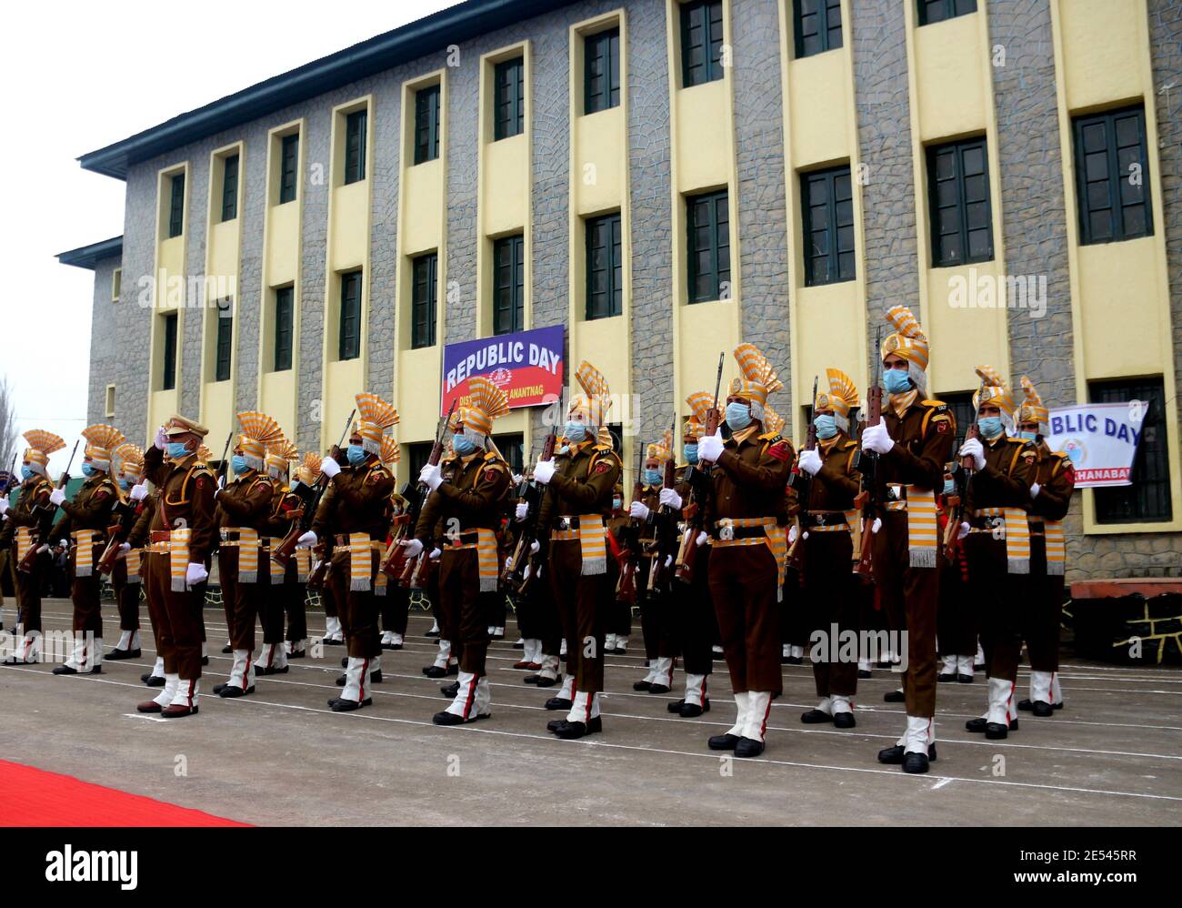 A contingent of Indian police parade at District Police Lines where the ...