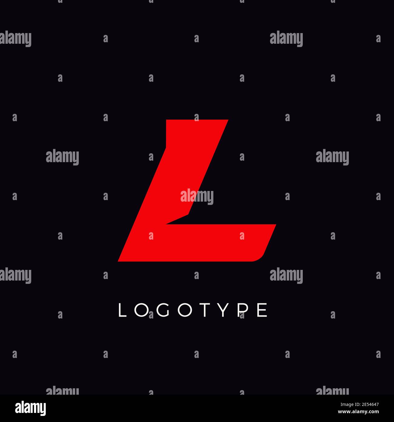 Speed letter L. Red race monogram logo. Italic bold racing style vector ...