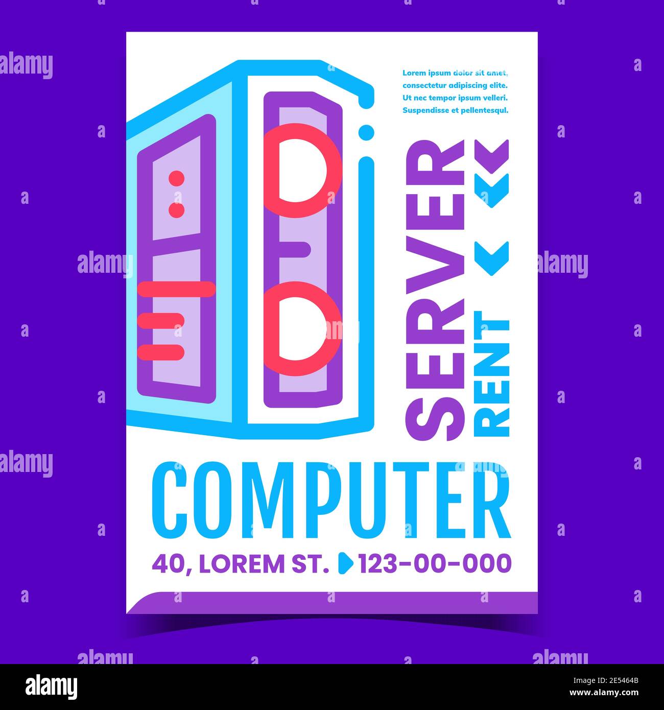 Computer Rent Server Promotional Banner Vector Stock Vector Image & Art ...