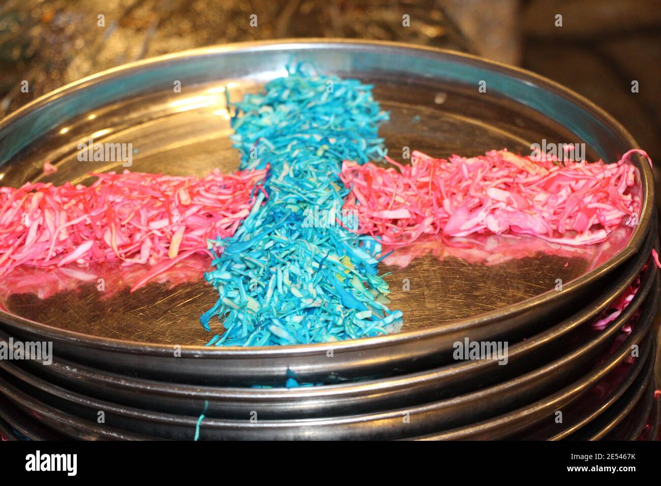 blue and red color food in a pot Stock Photo - Alamy