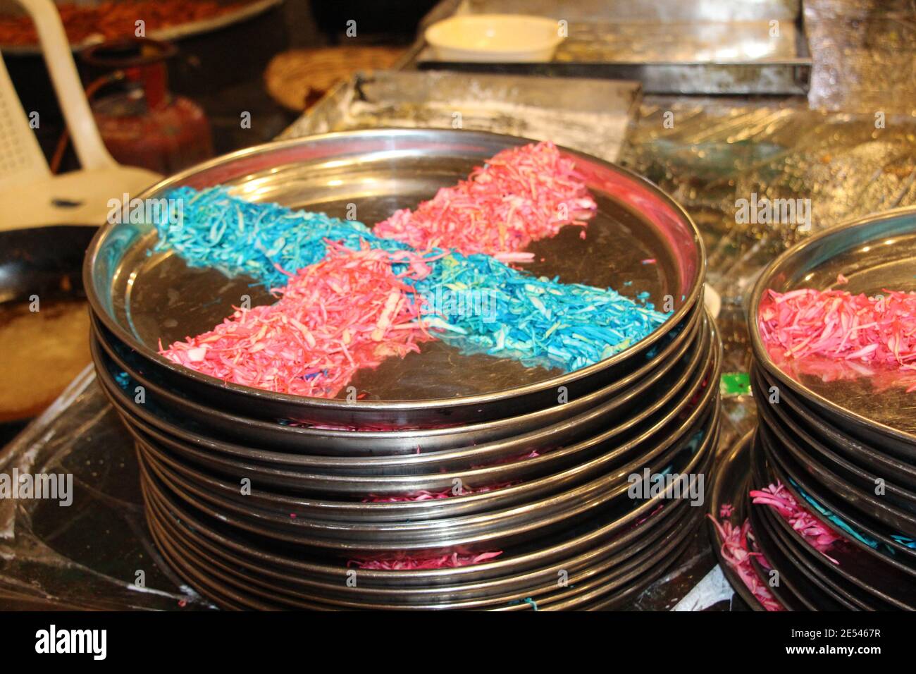 blue and red color food in a pot Stock Photo - Alamy