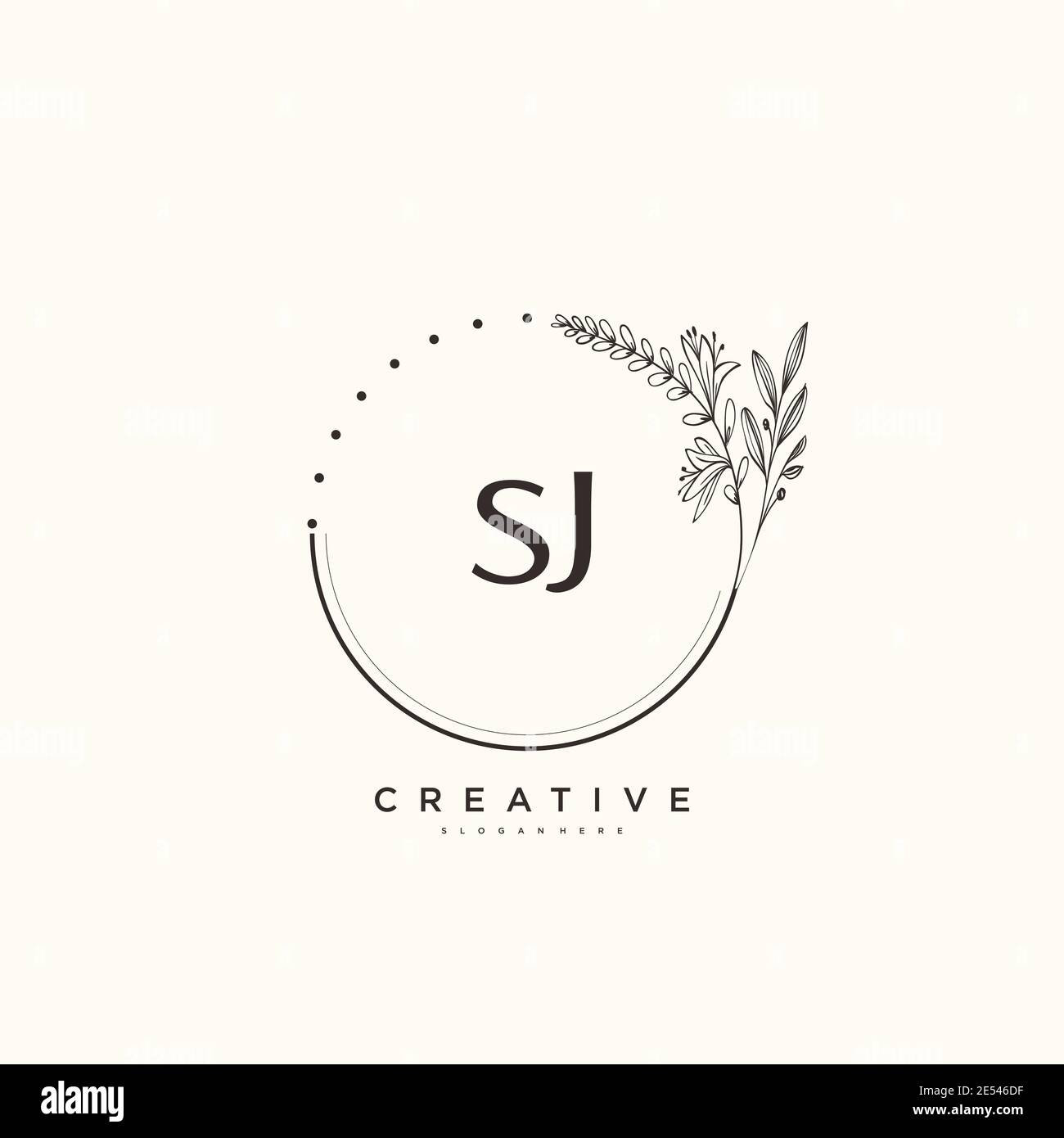 SJ Beauty vector initial logo art, handwriting logo of initial ...