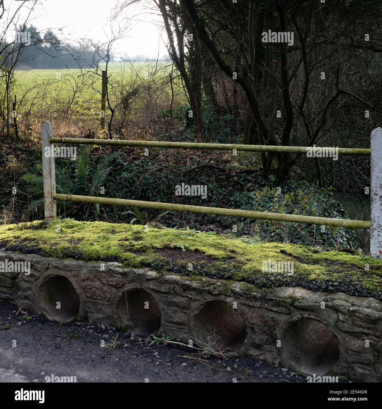 Drainage pipes in a footbridge crossing a ford at Carter's Bridge ...