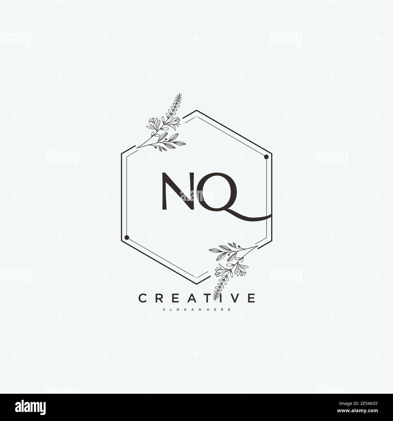 NQ Beauty vector initial logo art, handwriting logo of initial ...