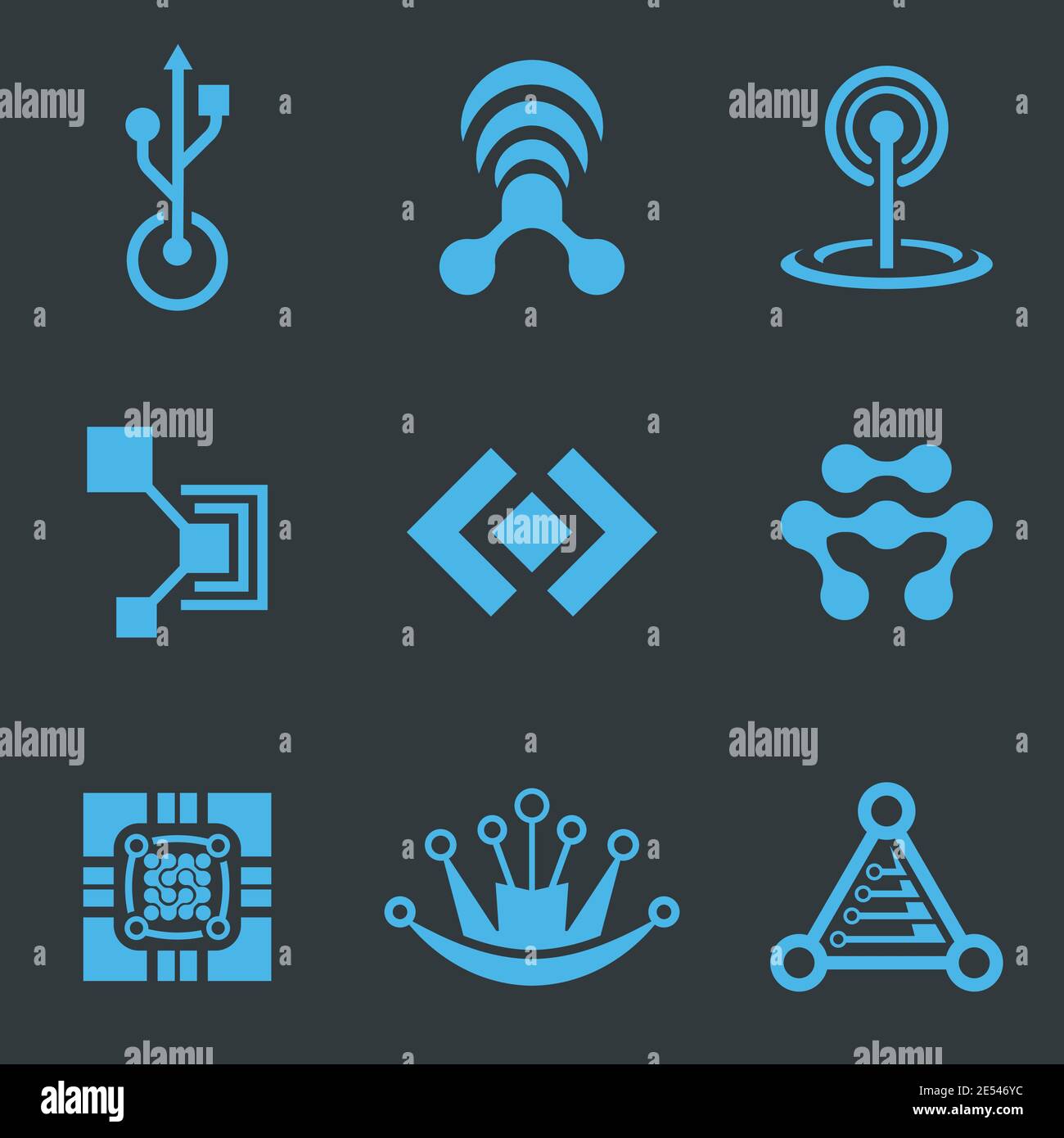 Professional Tech Logo Icon Vector Design Bundle For Business And ...