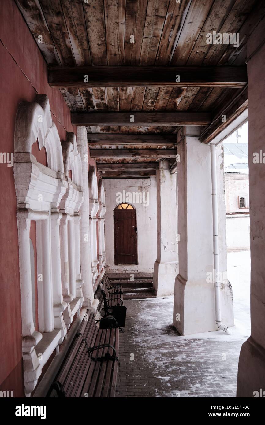 White stone church on the cold winter Stock Photo - Alamy