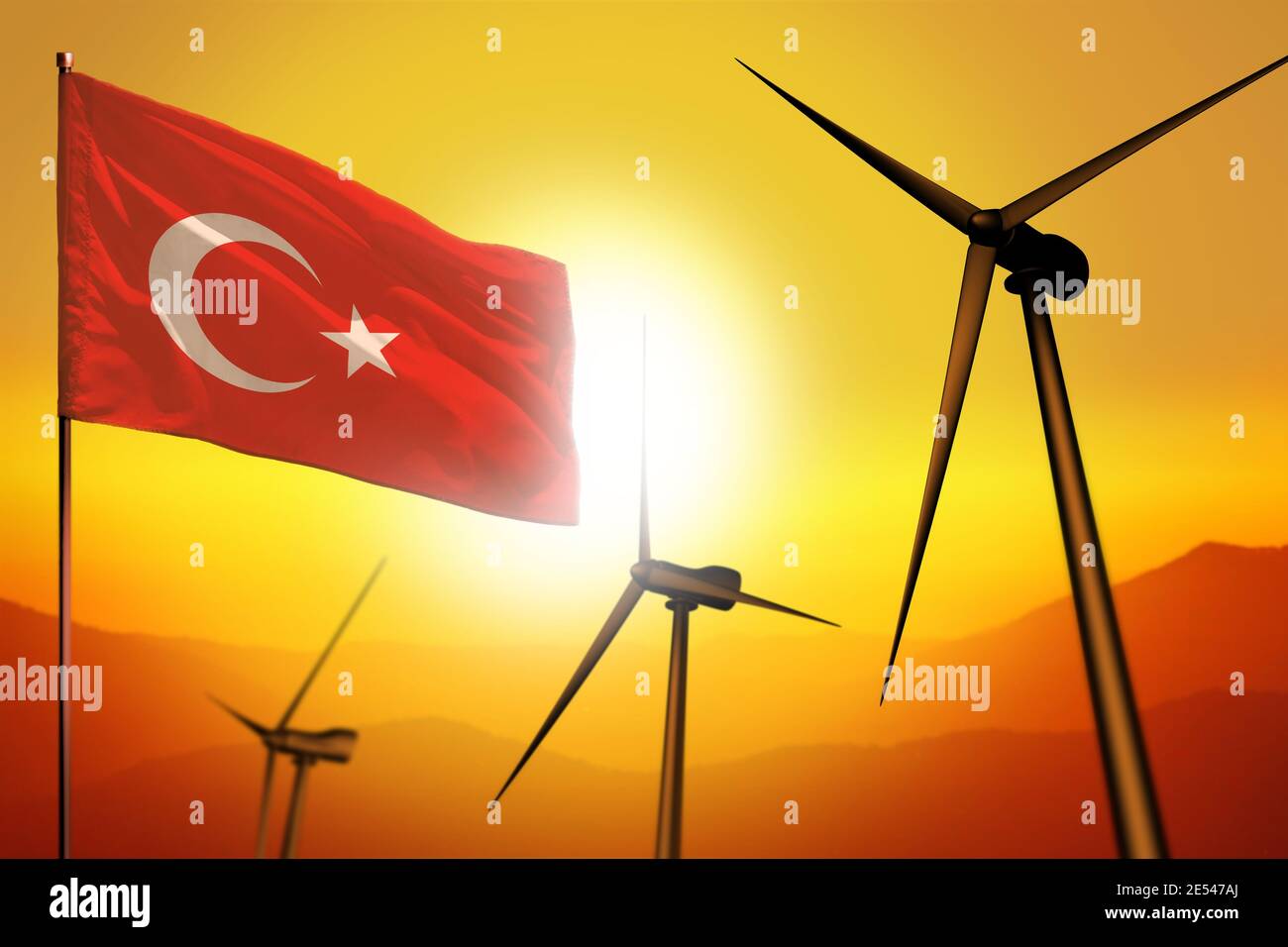 Turkey wind energy, alternative energy environment concept with ...